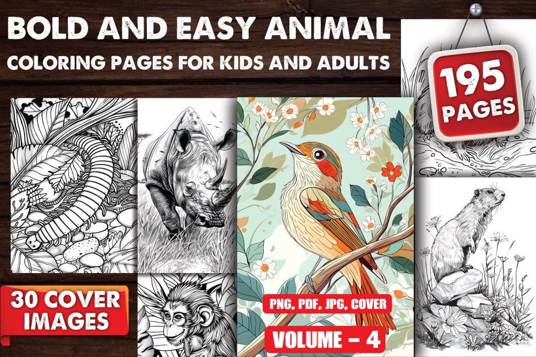 Easy and Bold Animal Coloring Pages 195 Coloring Page Designs for ...