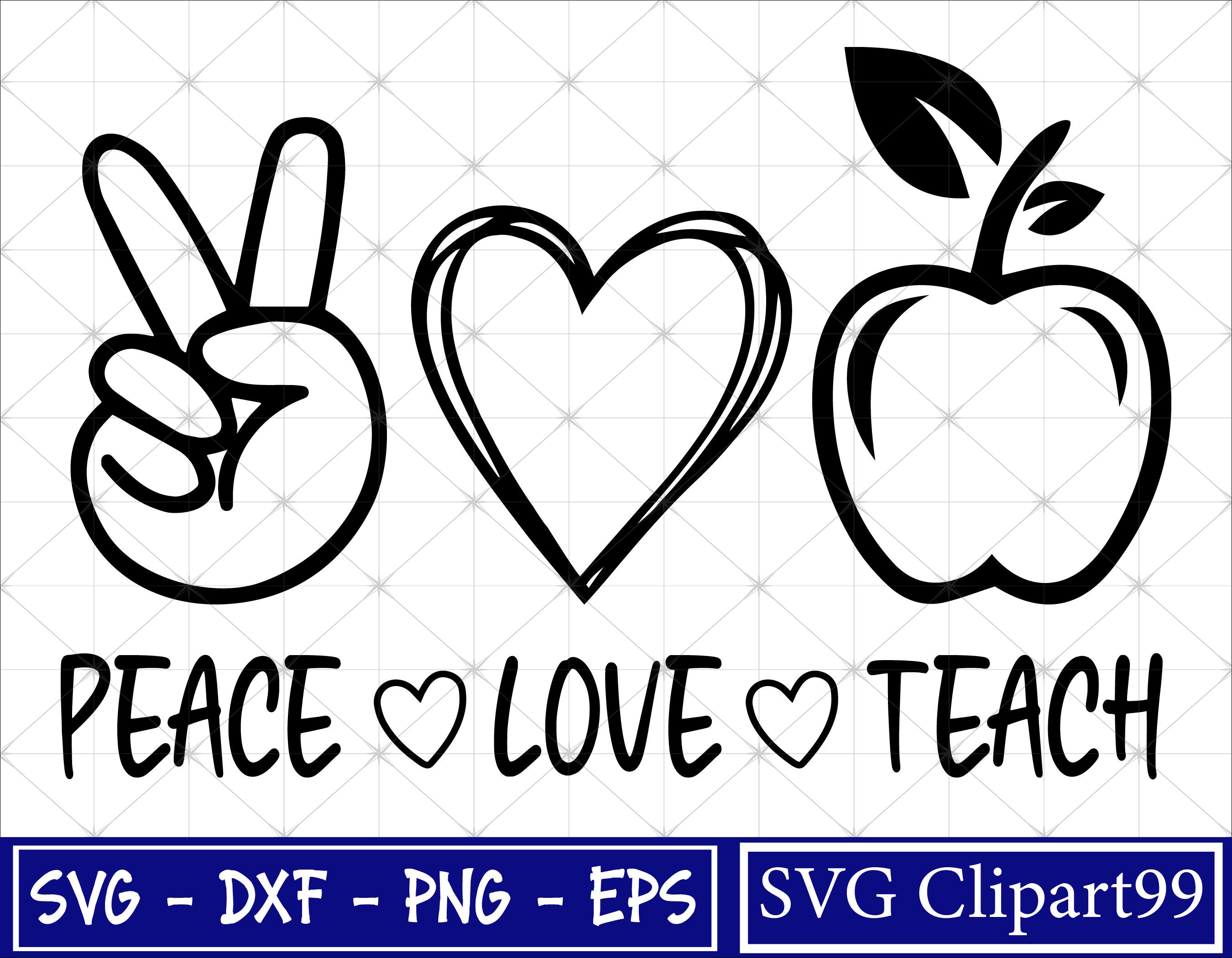 Peace Love Teach Svg Peace Love SVG Teaching Svg Teacher - Etsy