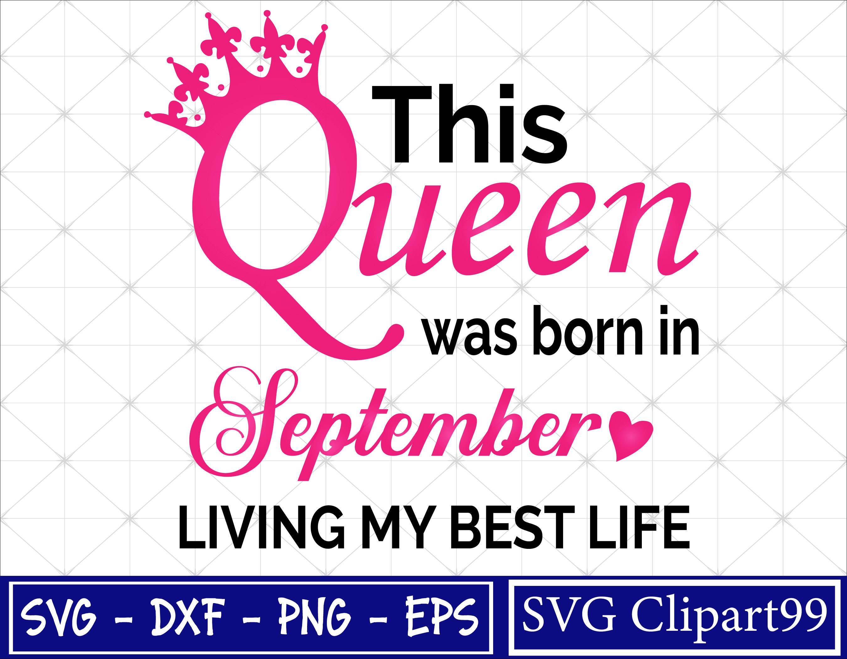 This Queen Was Born in September Svg Living My Best Life Svg - Etsy