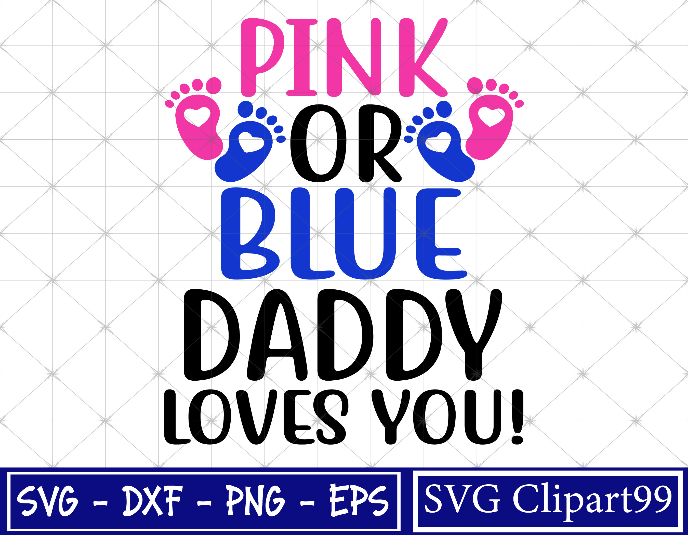 Pink or Blue Daddy Loves You Svg - Etsy Australia