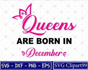 Birthday Queen December PNG - Etsy