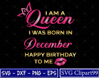 Birthday Queen December PNG - Etsy