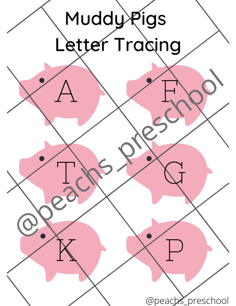 Muddy Pigs Letter Tracing - Etsy