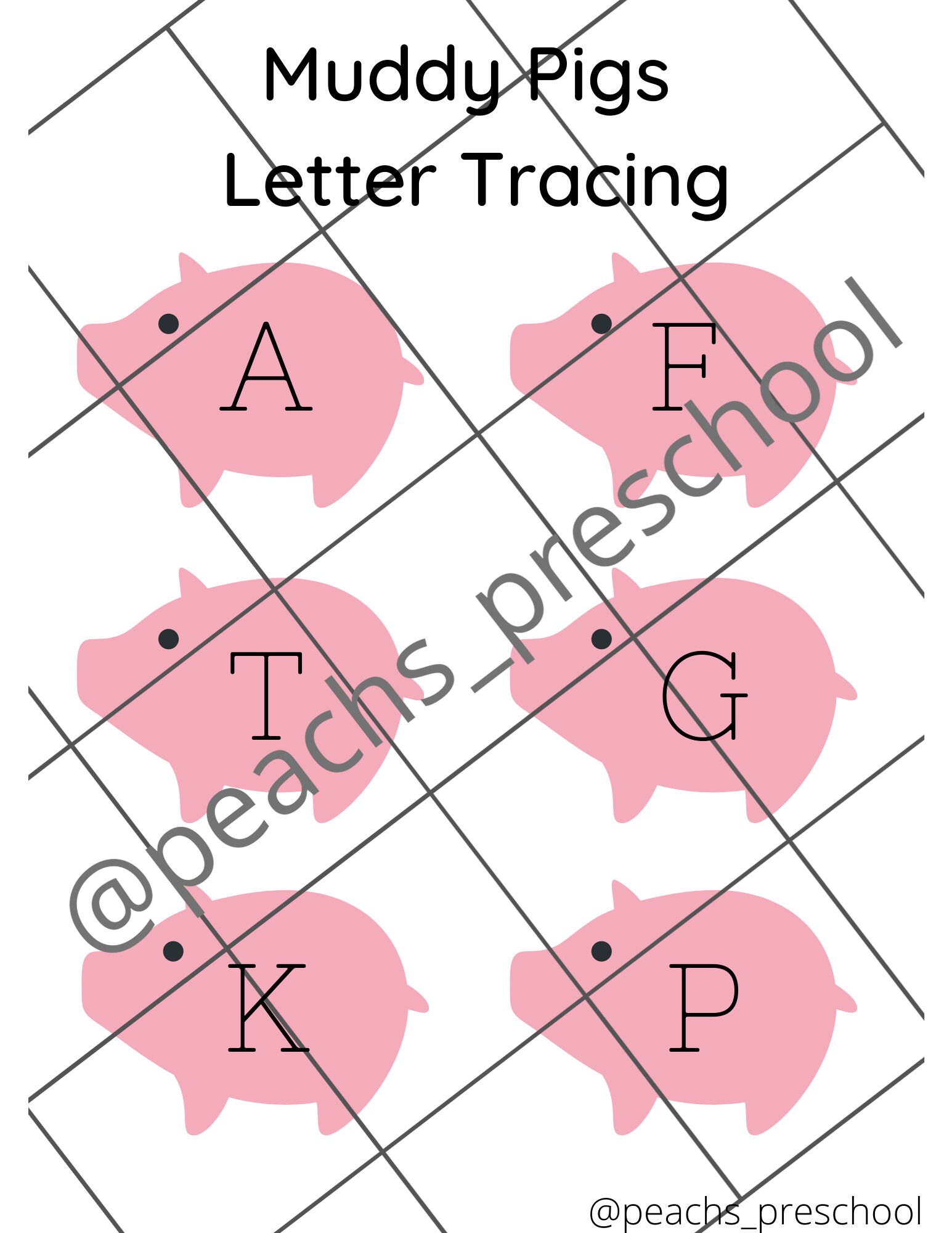 Muddy Pigs Letter Tracing - Etsy