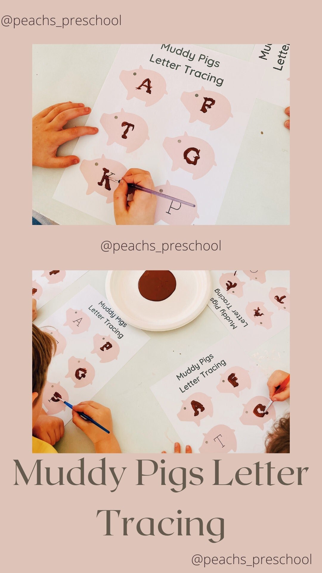 Muddy Pigs Letter Tracing - Etsy