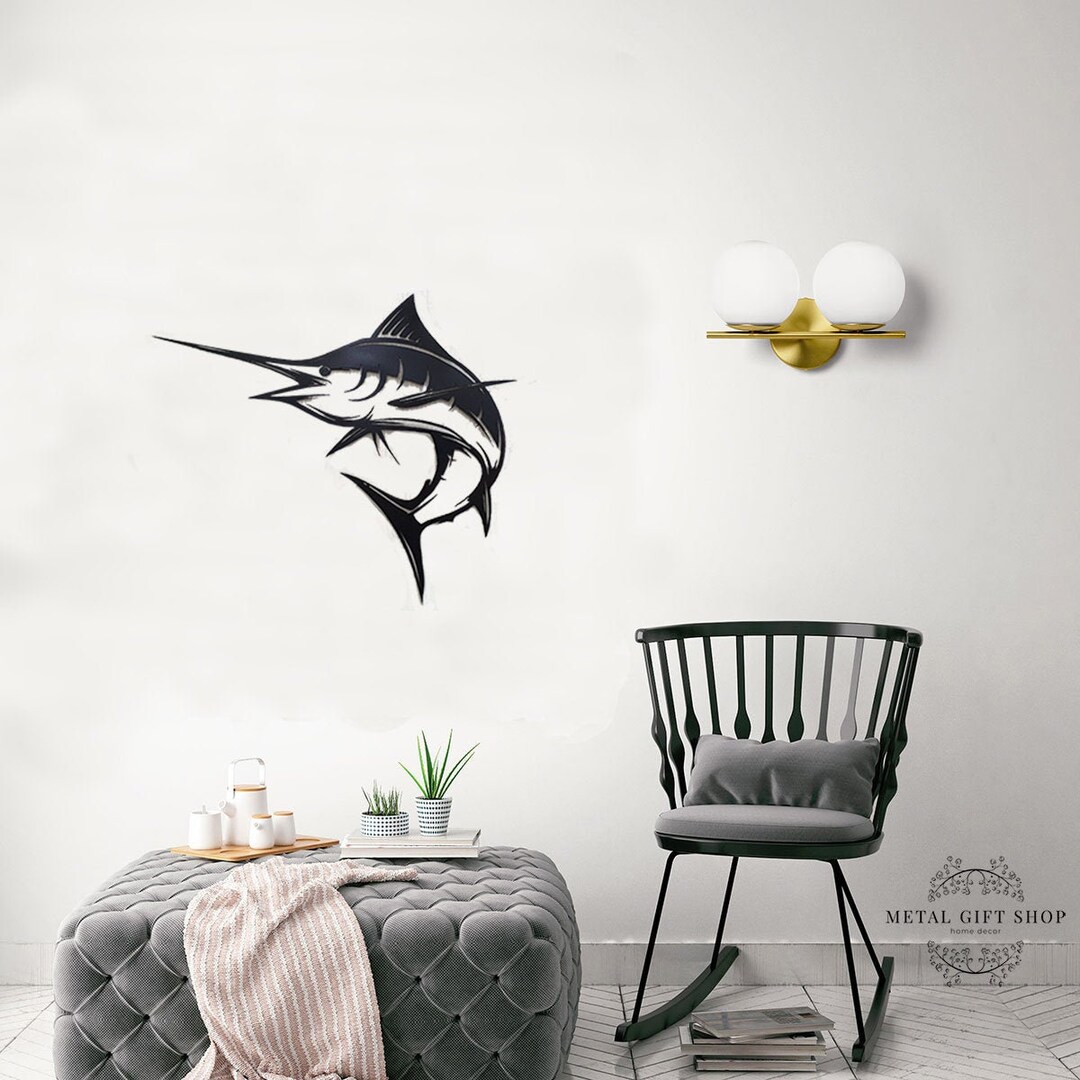Swordfish Metal Wall Art, Nautical Wall Decor, Coastal Home Decoration ...