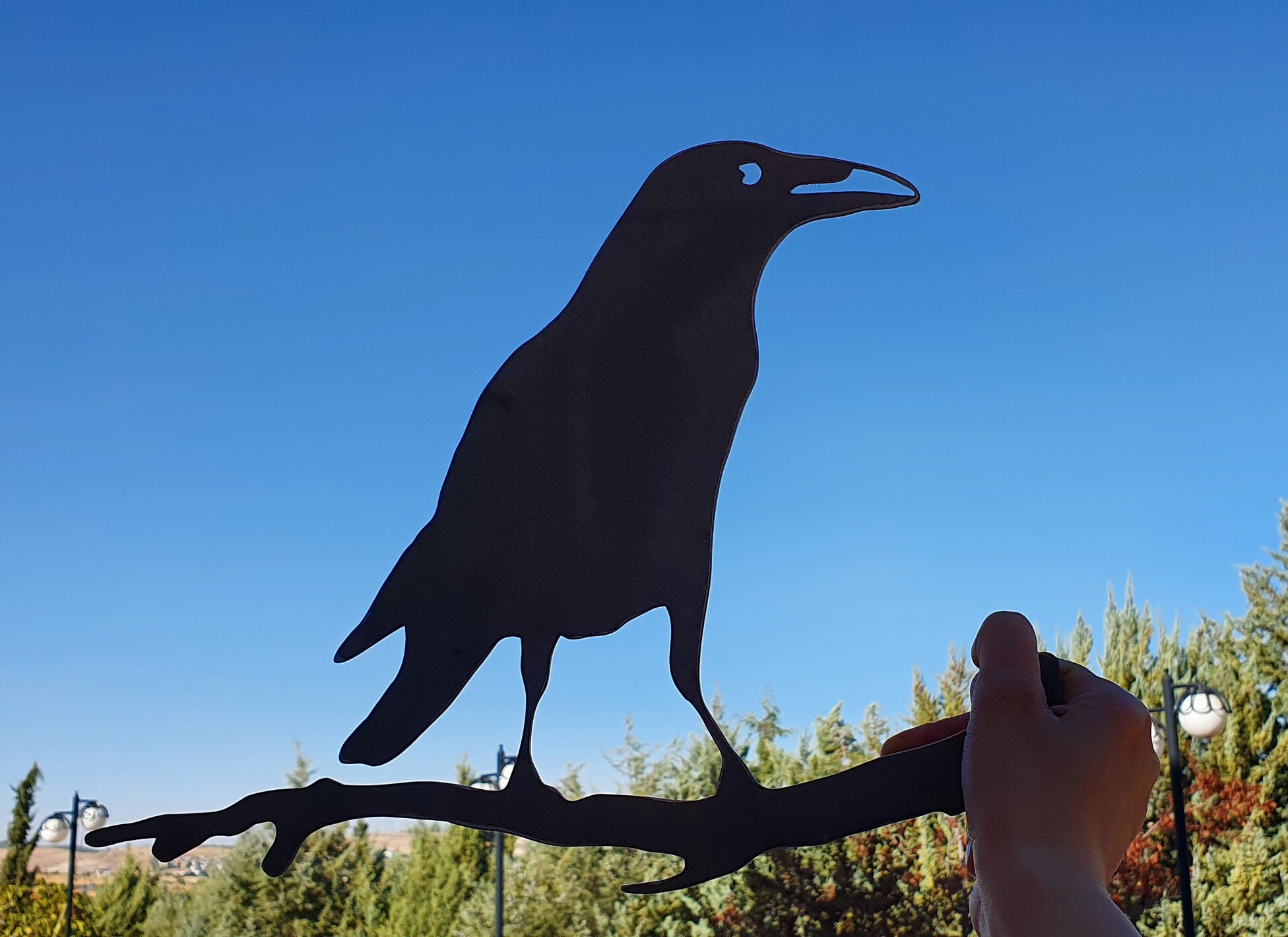 Metal Crow, Crow Yard Art, Metal Garden Decor, Metal Bird, Bird ...