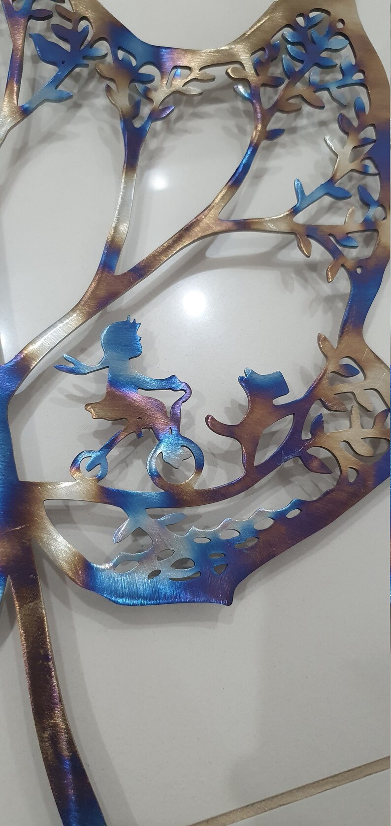 Heat Colored Metal Leaf Wall Art, Home Decoration - Etsy