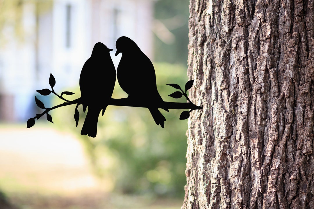 Metal Bird Statue - Love Birds Statue- Garden Decor -yard Art - Etsy