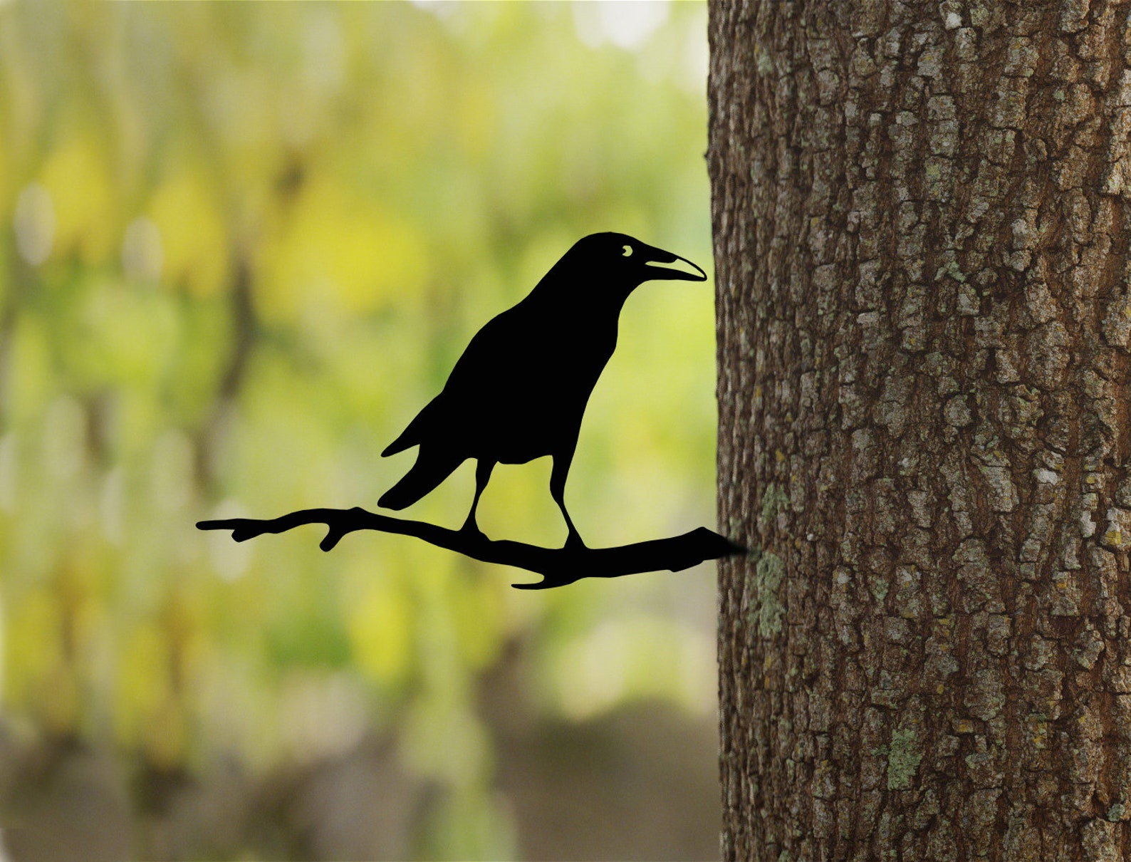 Metal Crow, Crow Yard Art, Metal Garden Decor, Metal Bird, Bird ...