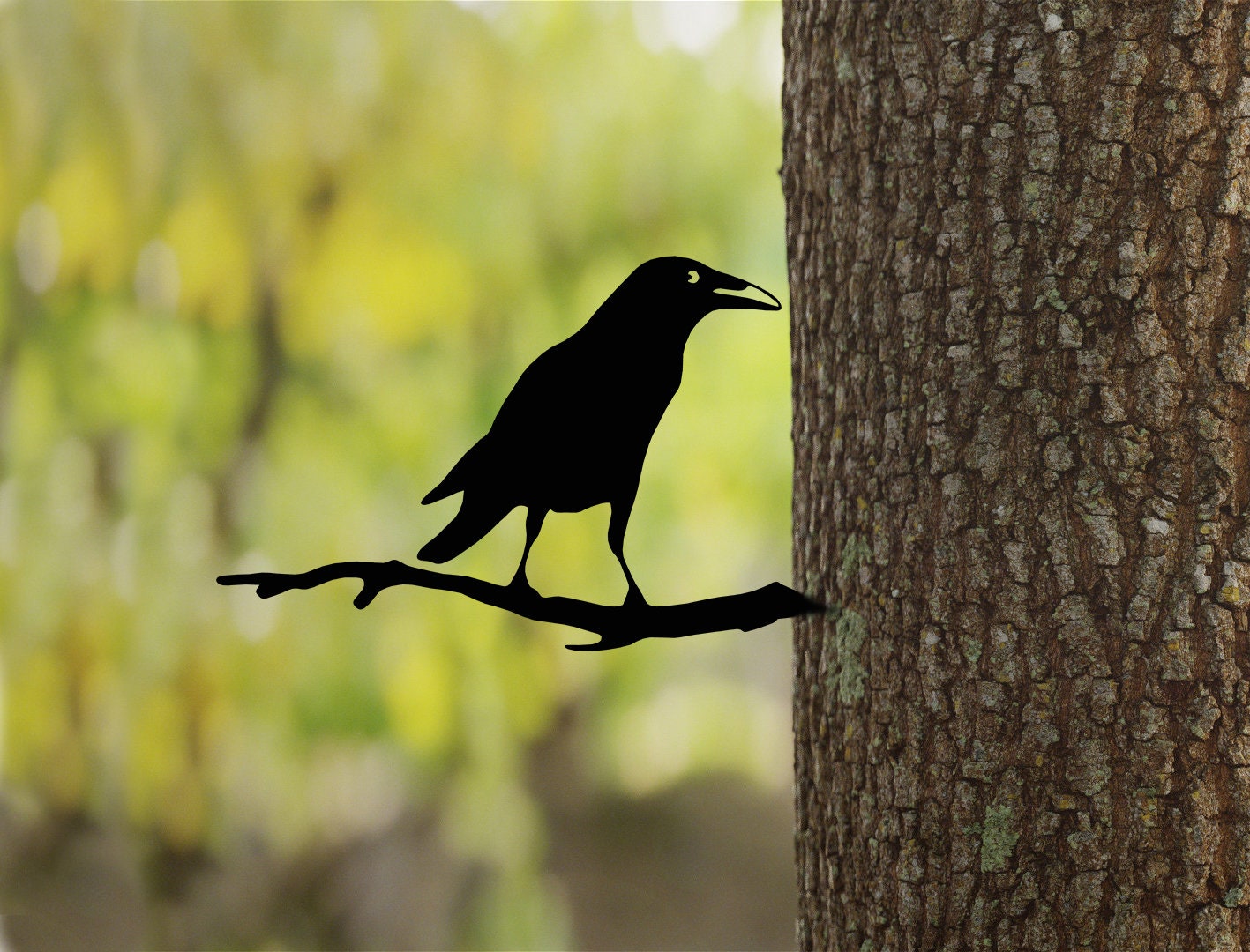 Metal Crow, Crow Yard Art, Metal Garden Decor, Metal Bird, Bird ...