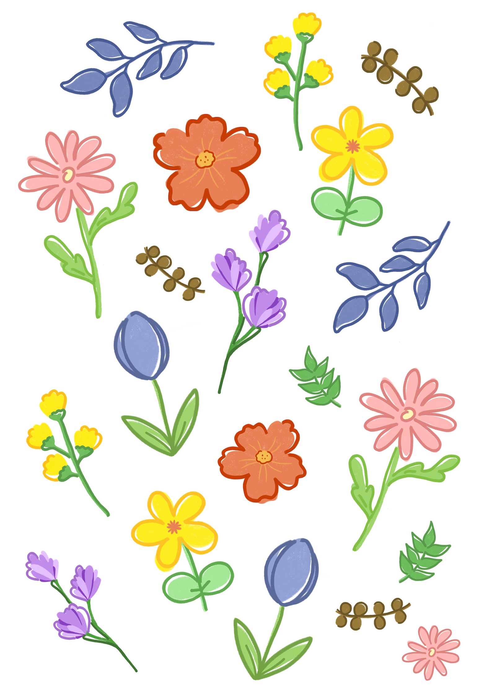 Spring Flower Stickers - Etsy