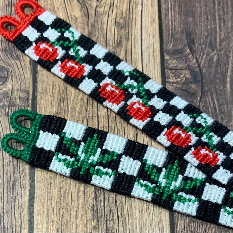Checkered Friendship Bracelets Alpha Pattern W/ Design - Etsy