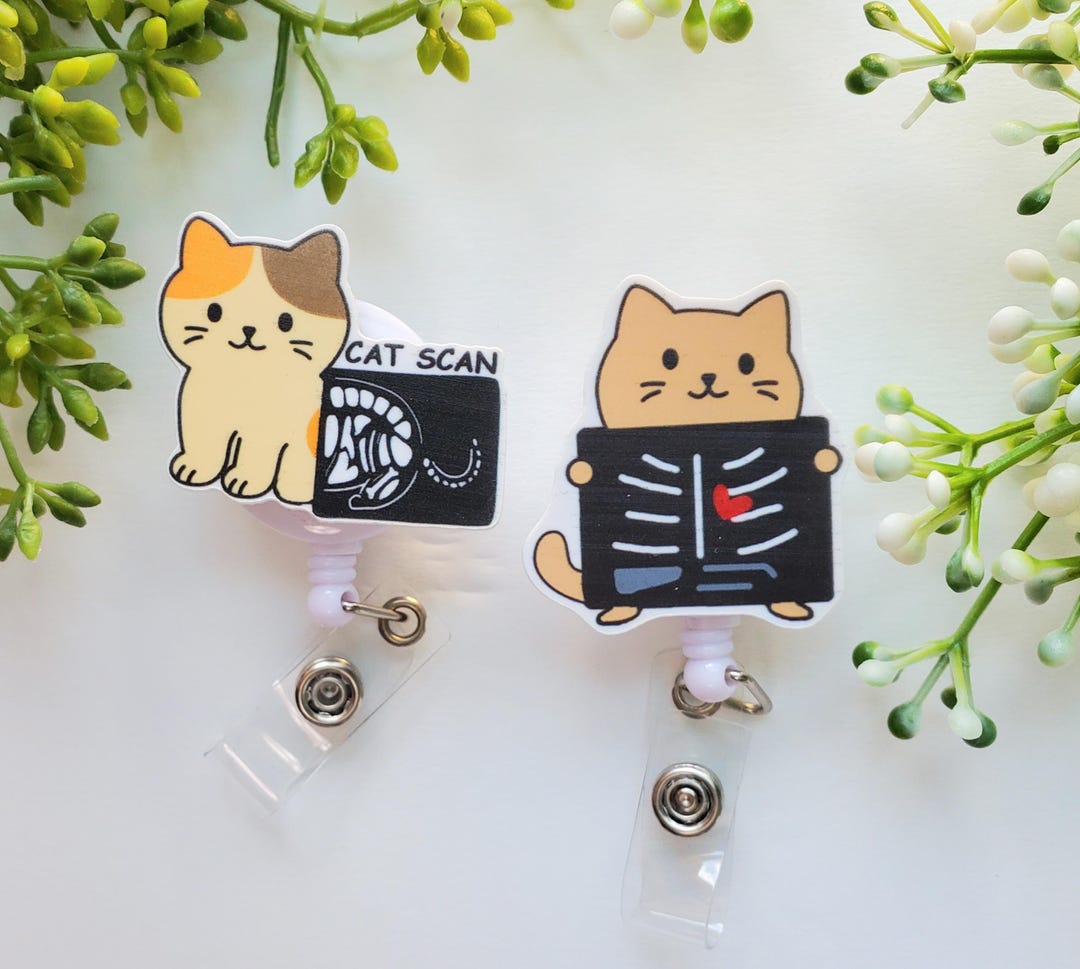Cat Radiology Badge Reel: X-ray Veterinary ID Holder - Etsy