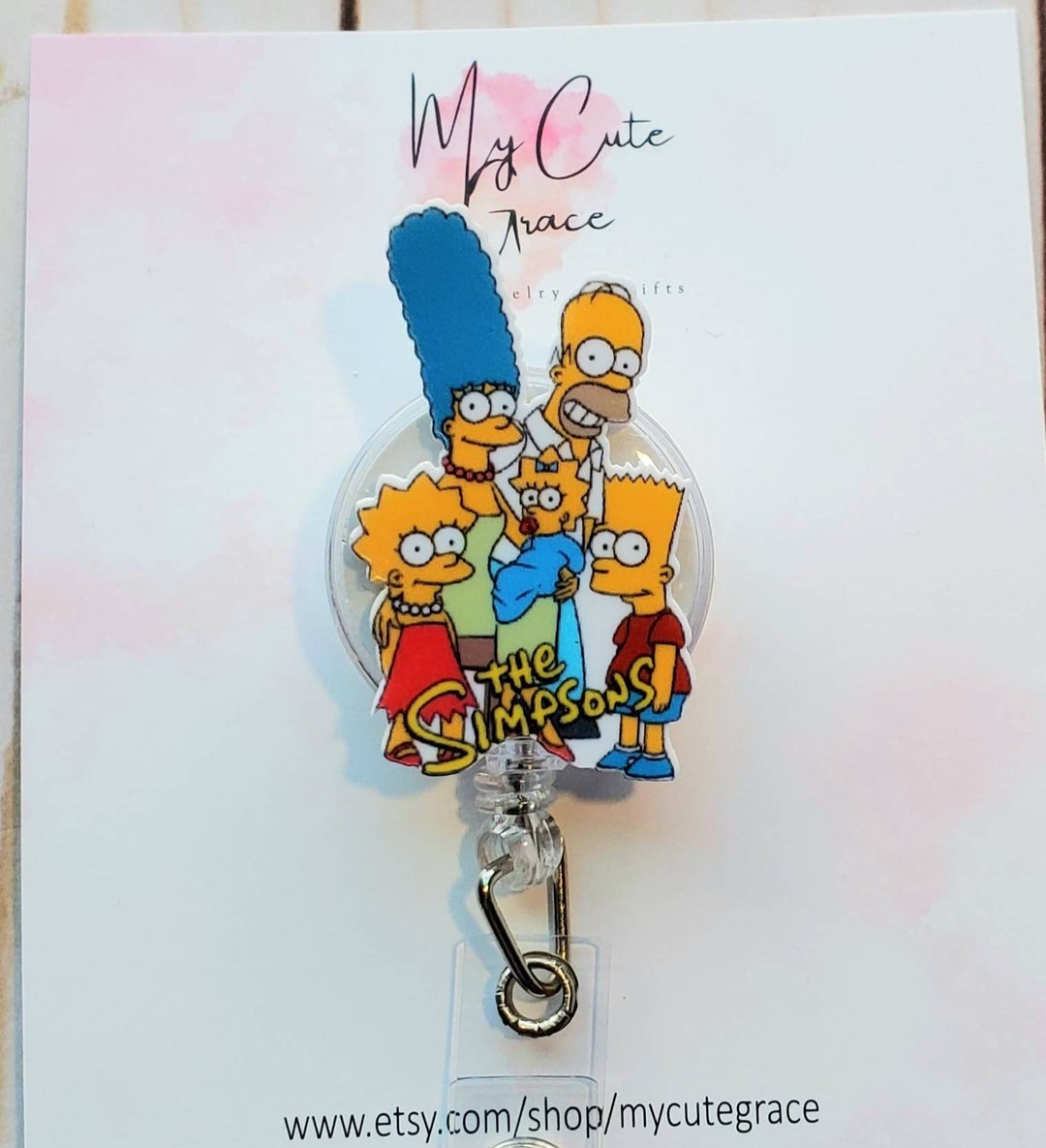 Retractable the Simpsons Badge Reel Funny, Badge Reel Family Cartoons ...