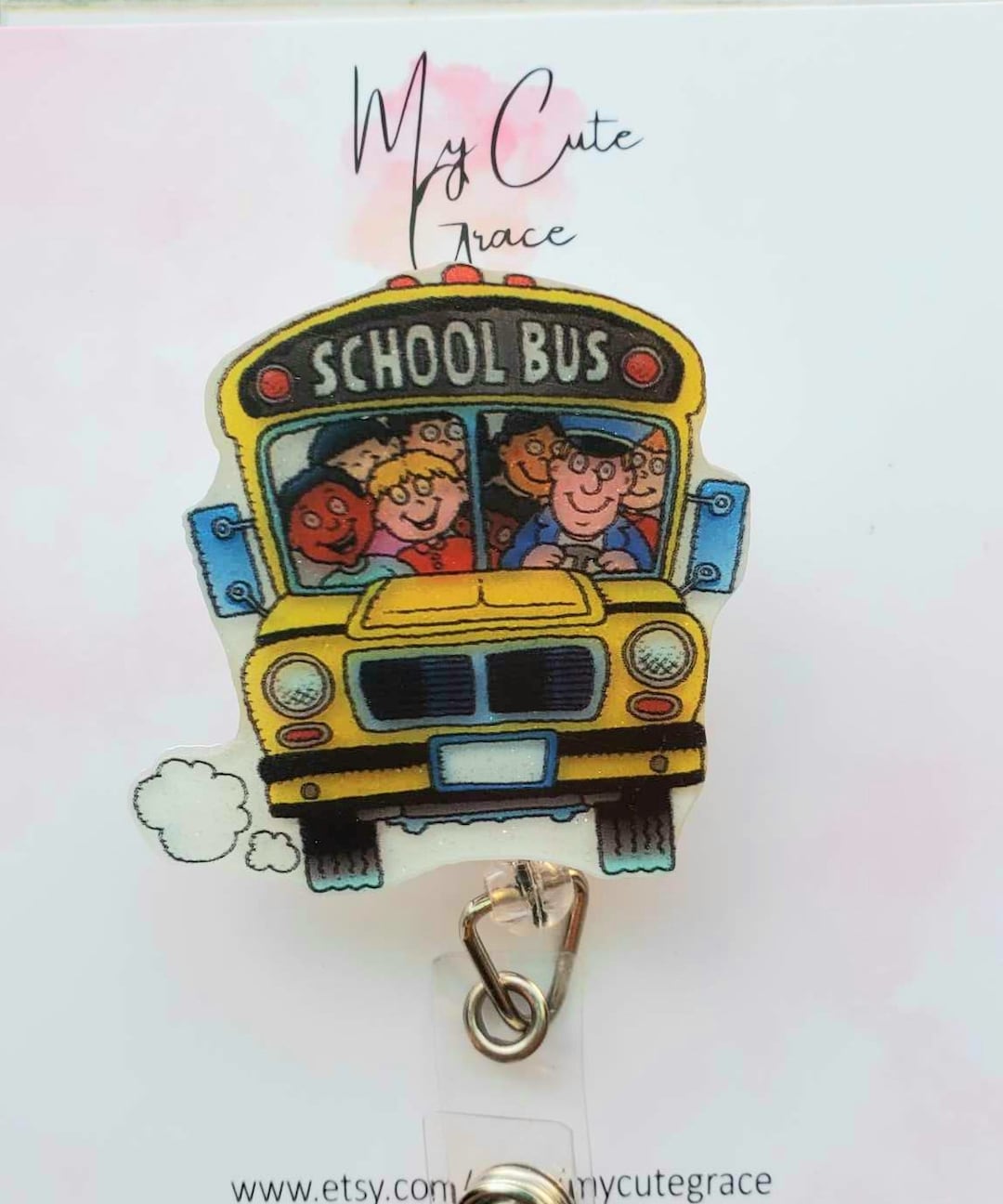 School Bus Badge Reel~interchangeable~bus Driver Badge Reel~acrylic ...