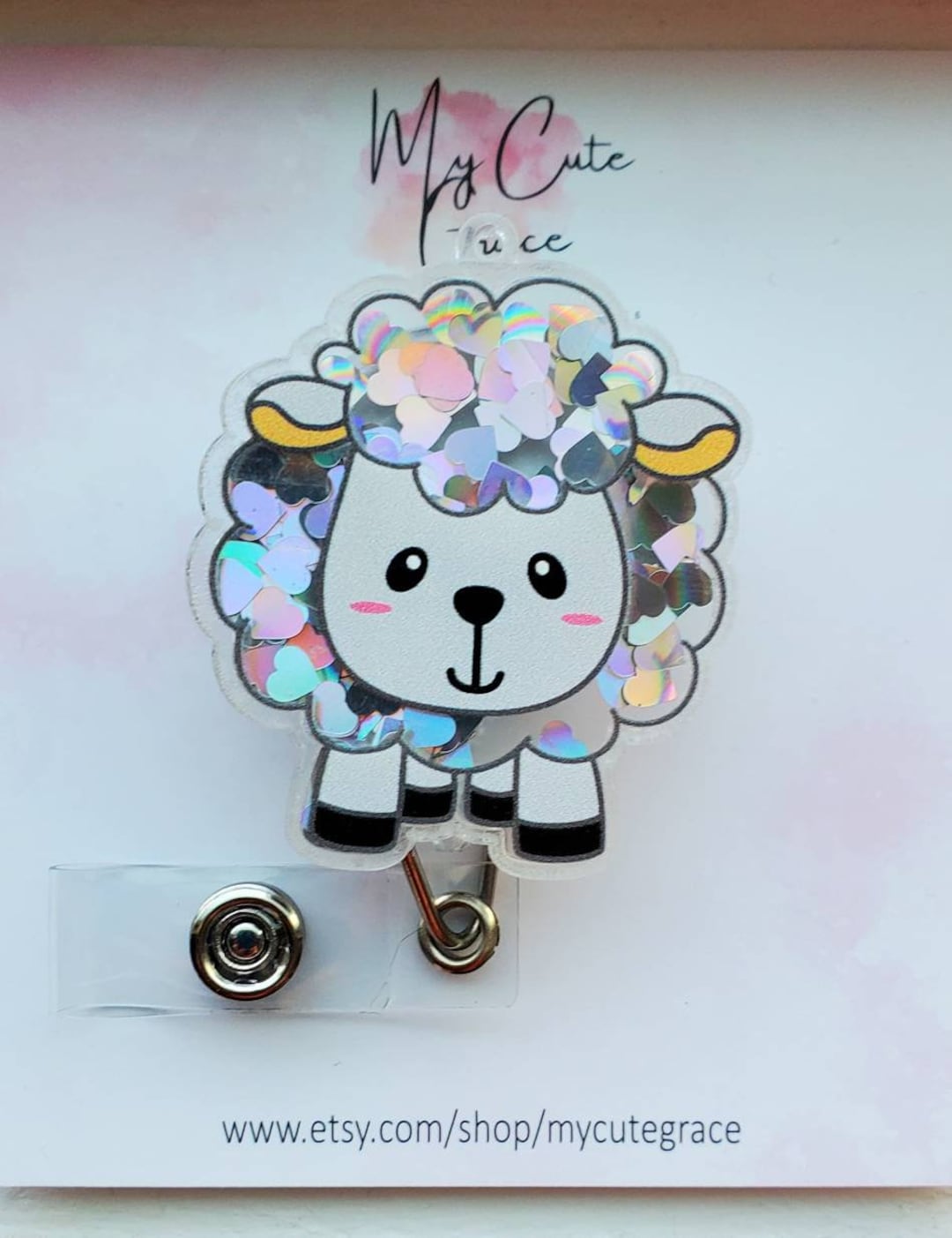 Lamb Badge Reel Easter,retractable Badge Holder Sheep,easter Day Nurse ...