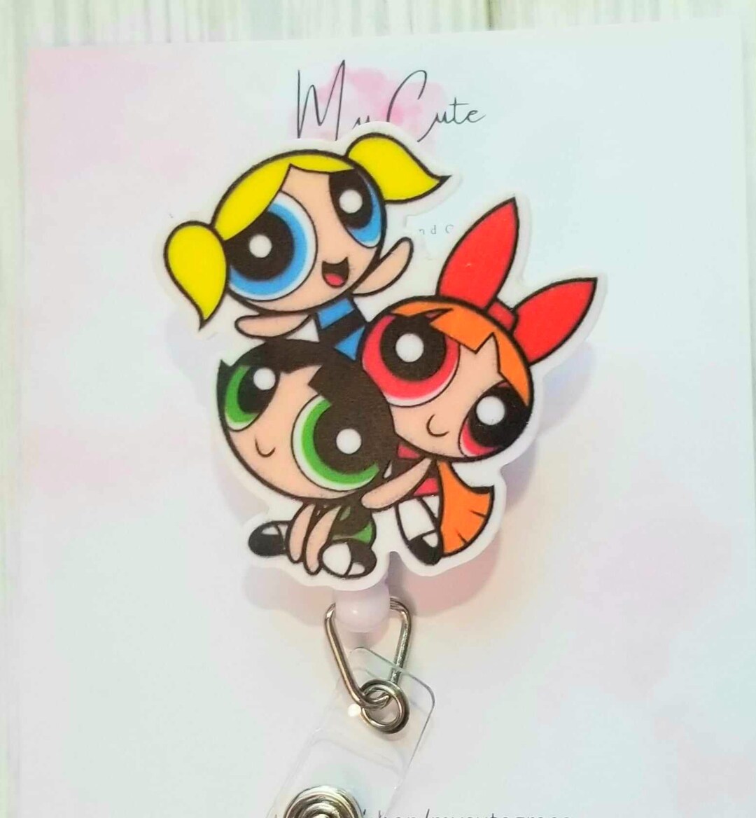 Badge Reel Powerpuff Girls,badge Cute,badge Hero Girl, Badge Reel ...