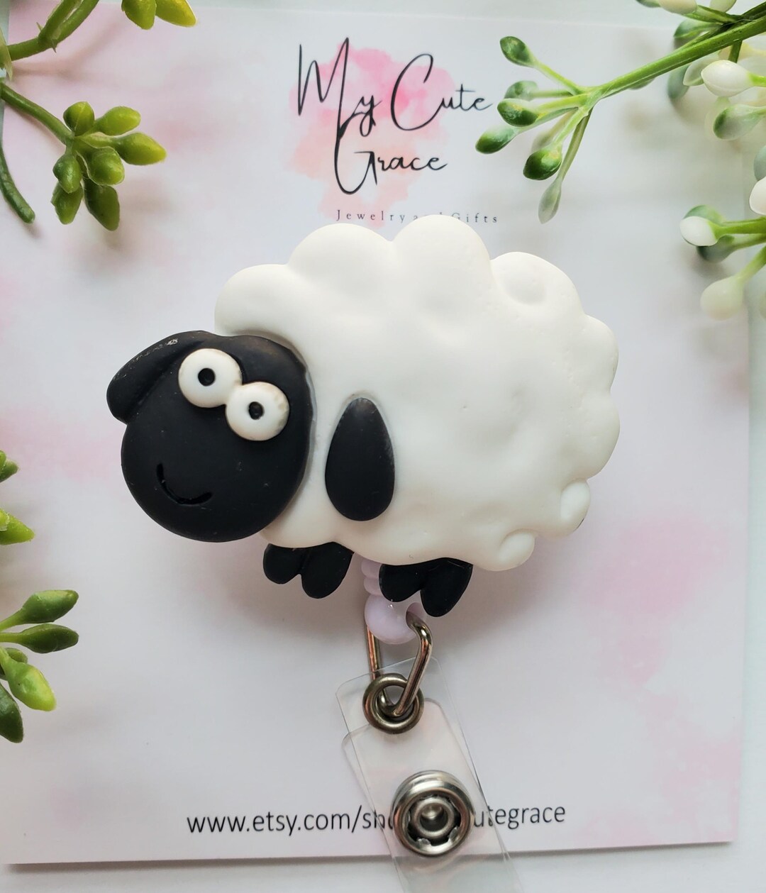 Sheep Badge Reel: Retractable ID Holder, Nurse Gift - Etsy