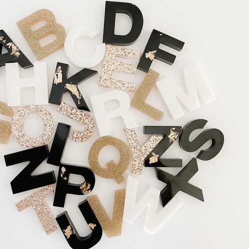 Handmade Epoxy Resin Alphabet Letters Set for Sensory Play and - Etsy