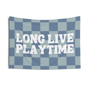 PICK COLORS | Custom Checkered Banner | Long Live Playtime Wall Hanging ...
