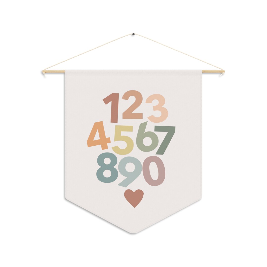 Numbers Playroom Banner | Pennant Style Flag | Custom Wall Hanging ...