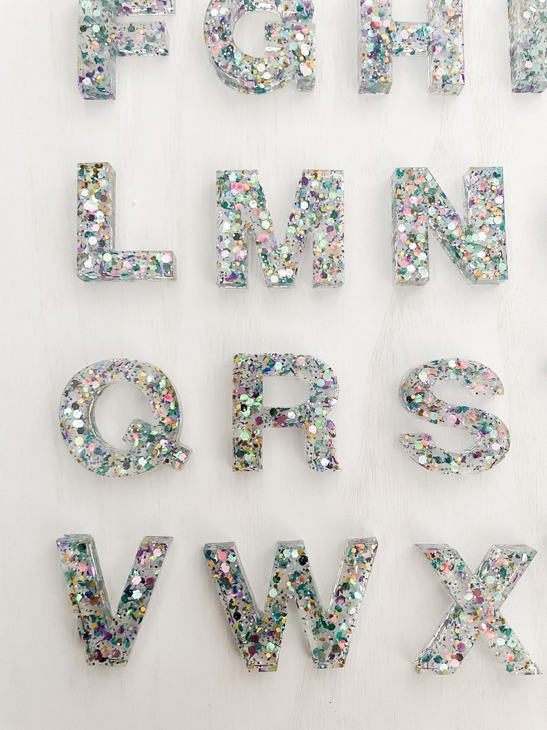 Handmade Epoxy Resin Alphabet Letters Set for Sensory Play and - Etsy