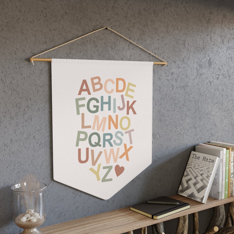 Alphabet Letters Playroom Banner | Pennant Style Flag | Custom Wall ...