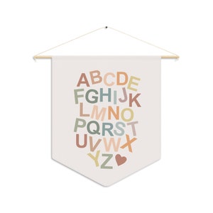Alphabet Letters Playroom Banner | Pennant Style Flag | Custom Wall ...