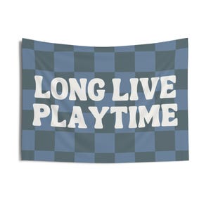 PICK COLORS | Custom Checkered Banner | Long Live Playtime Wall Hanging ...