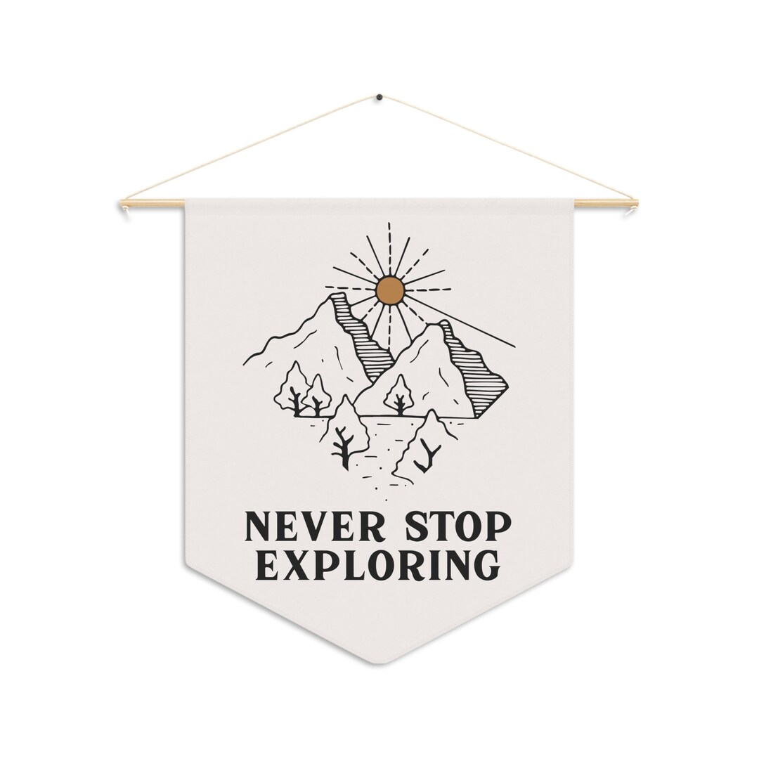 Never Stop Exploring Playroom Banner | Pennant Style Flag | Custom Wall ...