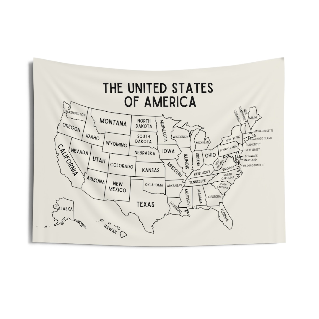 United States Map Wall Hanging | Playroom Decor | Classroom Wall Decor ...
