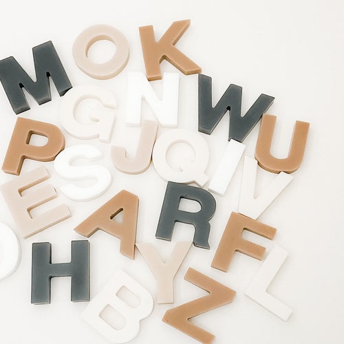 Handmade Epoxy Resin Alphabet Letters Set for Sensory Play and - Etsy