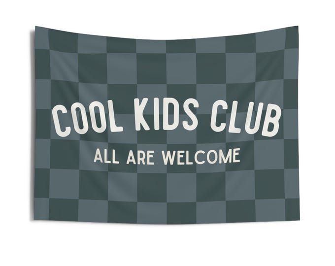 Cool Kids Club Sign Striped Wall Art for Kids Room Decor Modern Nursery ...