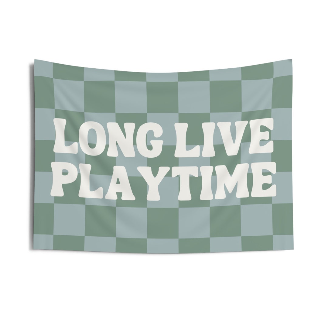 PICK COLORS | Custom Checkered Banner | Long Live Playtime Wall Hanging ...