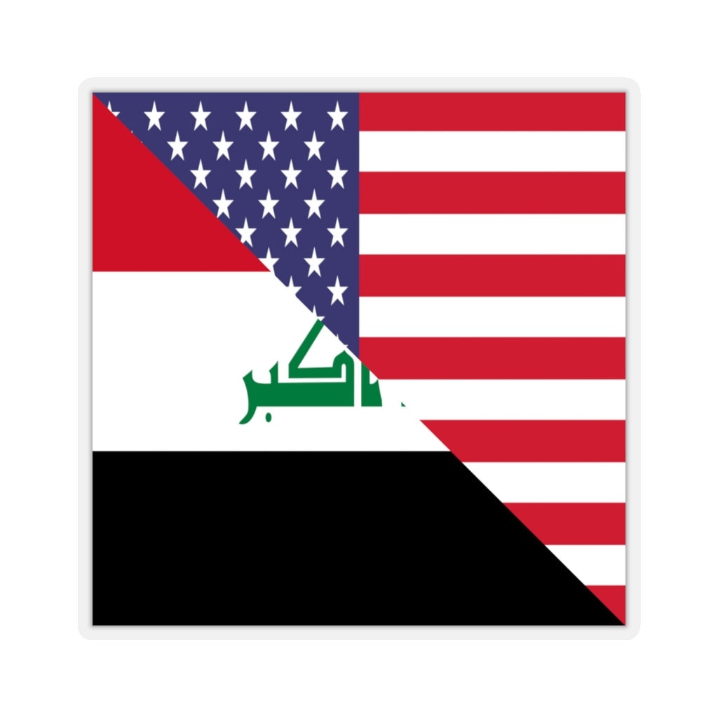 Iraq American Flag Sticker Iraqi USA Stickers - Etsy