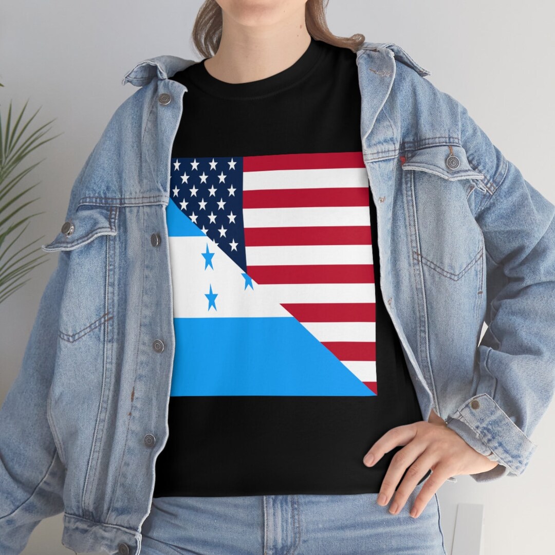 Honduras American Flag Half Honduran USA T-shirt | Unisex Tee Shirt ...