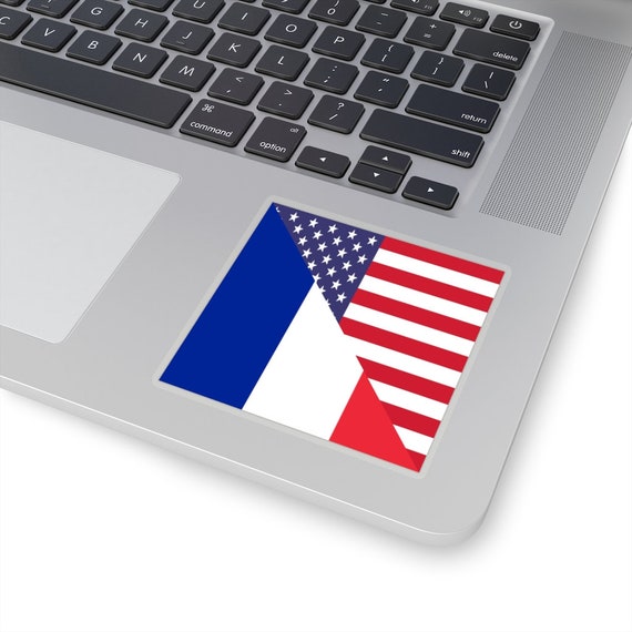 French American Flag Sticker France USA Stickers | Etsy