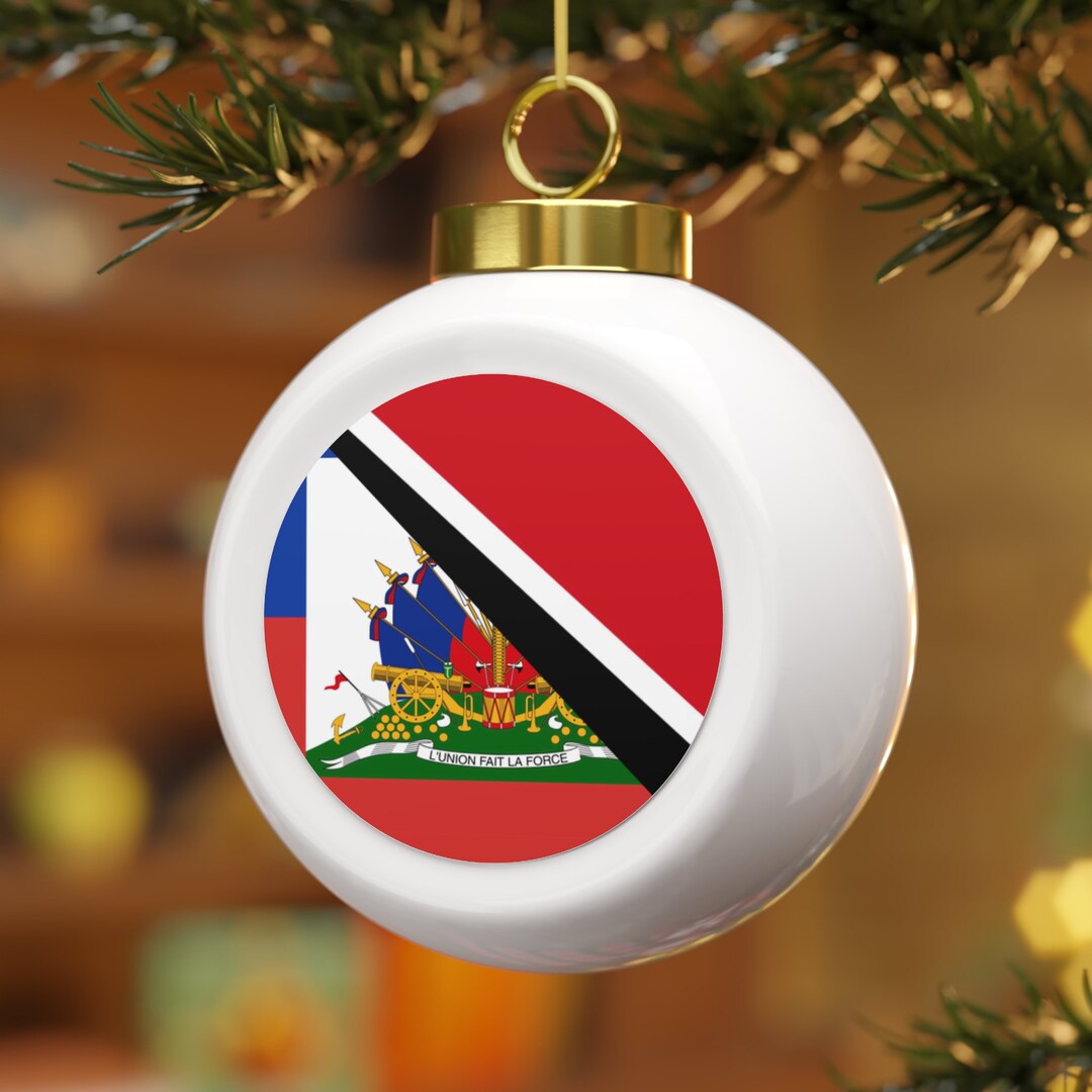 Haitian Trinidad and Tobago Flag Haitian Trini Christmas Tree Ball ...