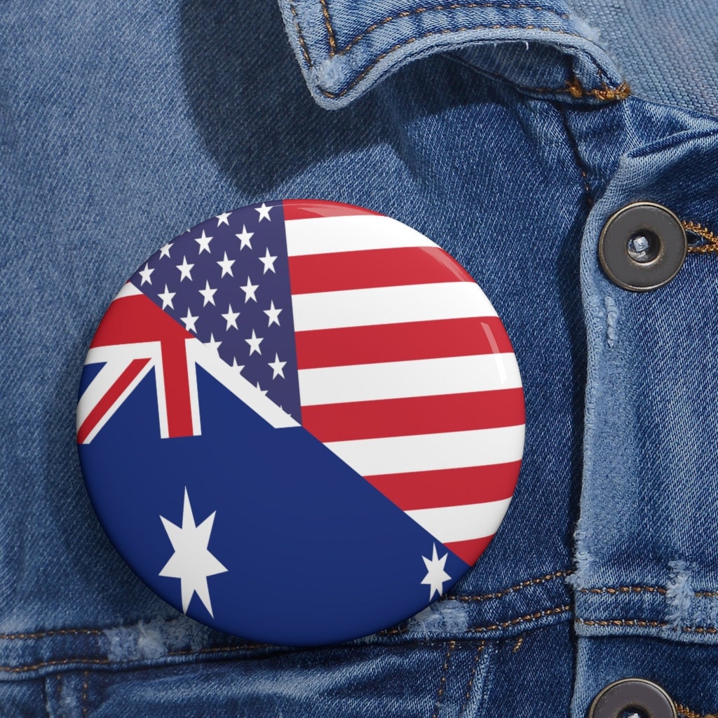 Australian American Flag Pin Button Australia USA Pins - Etsy