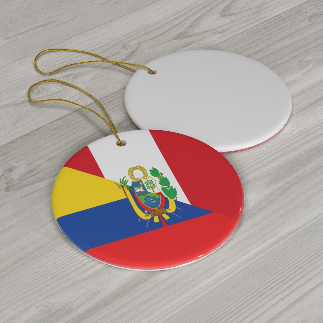 Peru Ecuador Flag Peruvian Ecuadorian Ceramic Ornament | Christmas Tree ...