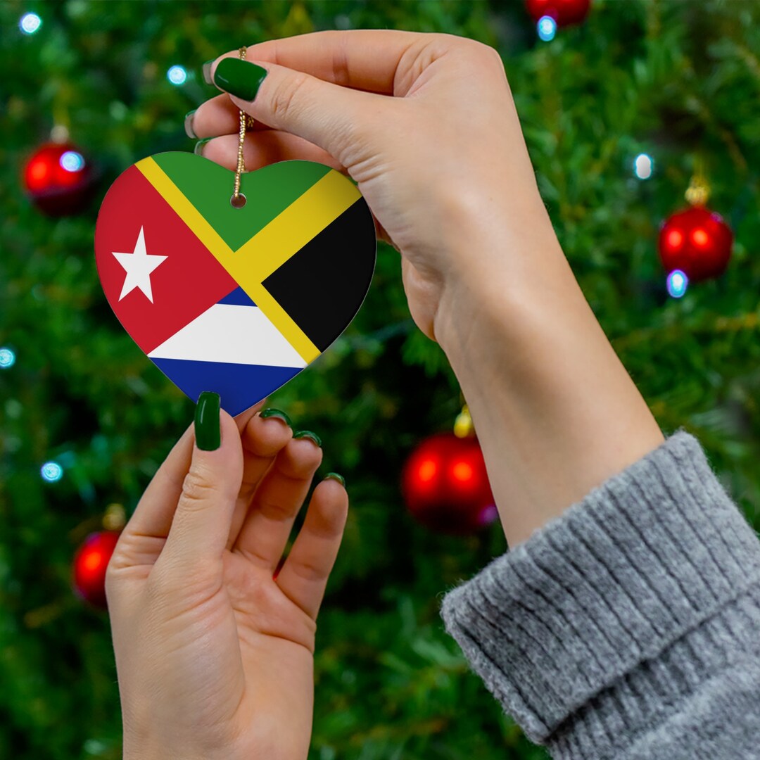 Jamaican Cuban Flag Jamaica Cuba Ceramic Ornament Christmas Tree ...