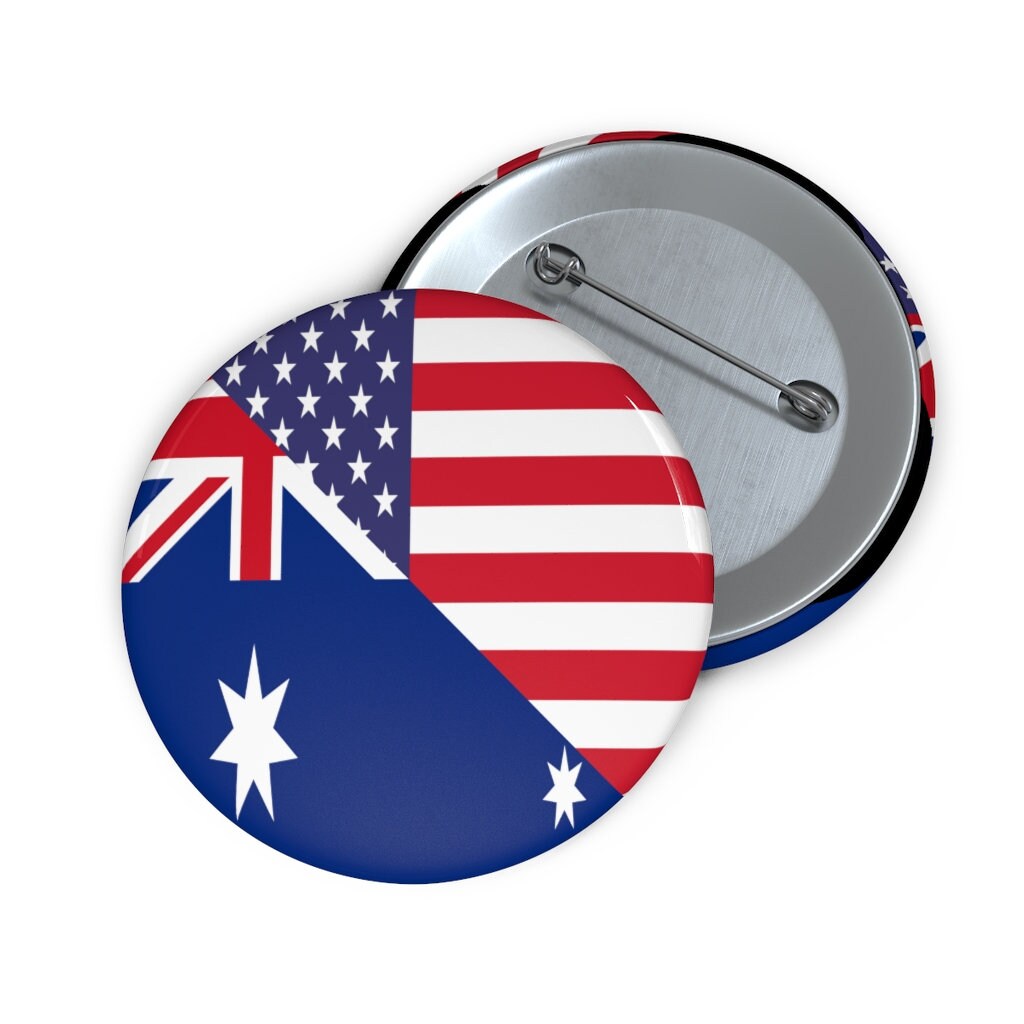 Australian American Flag Pin Button Australia USA Pins - Etsy