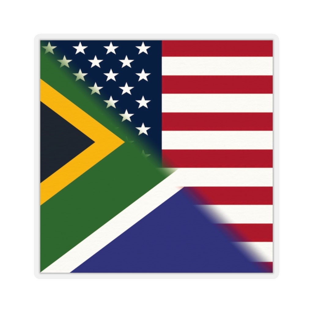 Half South Africa America Flag Sticker USA South African | Etsy