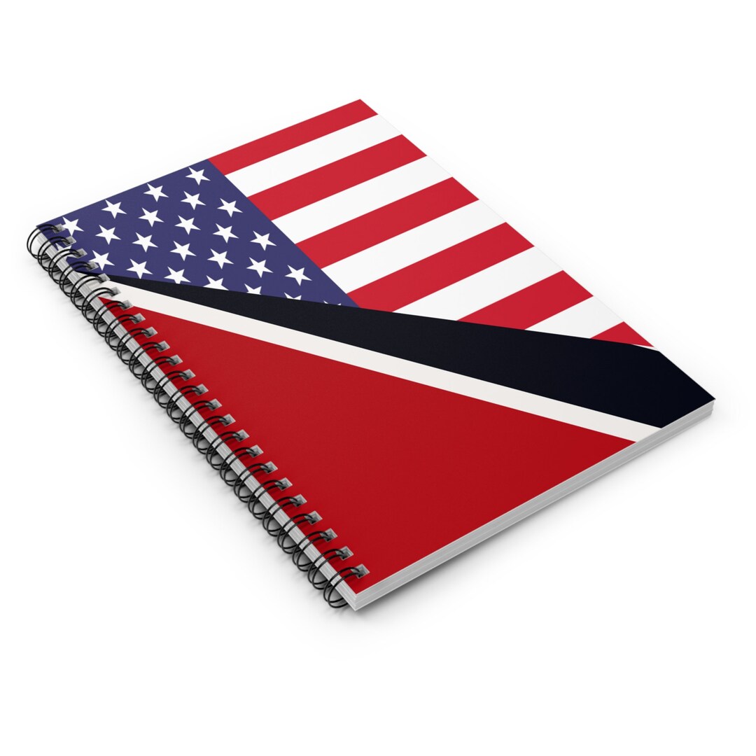 Trinidad American Flag Trini USA Spiral Notebook Ruled Line - Etsy