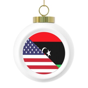 Libya American Flag Libyan USA Christmas Tree Ball Ornament Gift For - Etsy