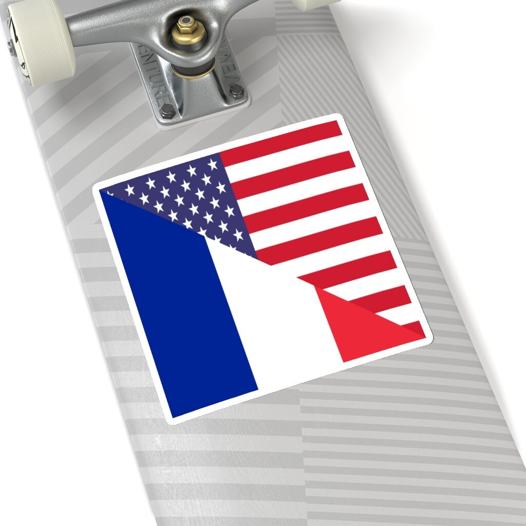 French American Flag Sticker France USA Stickers | Etsy