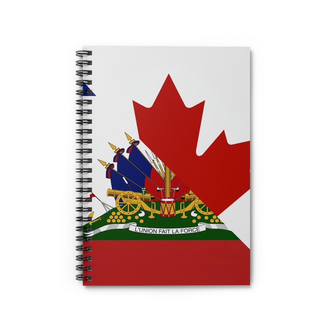 Haiti Canada Flag Half Haitian Canadian Spiral Notebook Ruled Line - Etsy