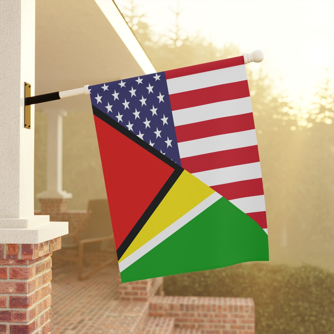 Guyana American Flag Half Guyanese USA Garden & House Banner - Etsy