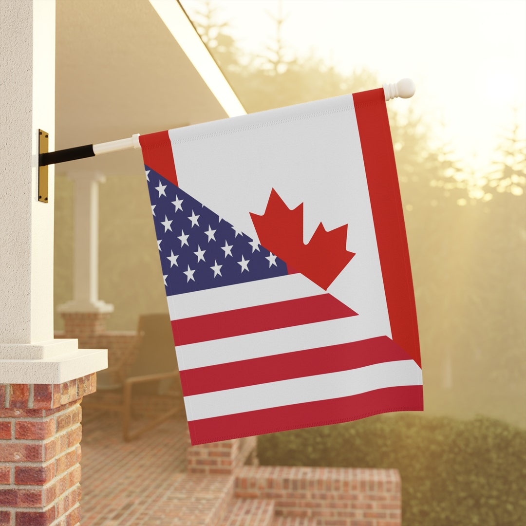 Canadian American Flag Canada USA Garden & House Banner - Etsy